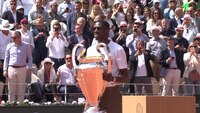 Football Star Dembele Presents UCL Trophy At Roland-Garros - Roland ...